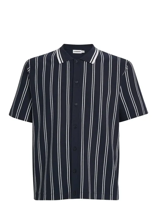 J. Lindeberg Stripe Rue Short-sleeve Shirt - Navy