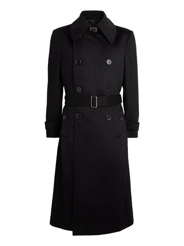 ALAN SCOTT Cashmere-blend Trench Coat - Black