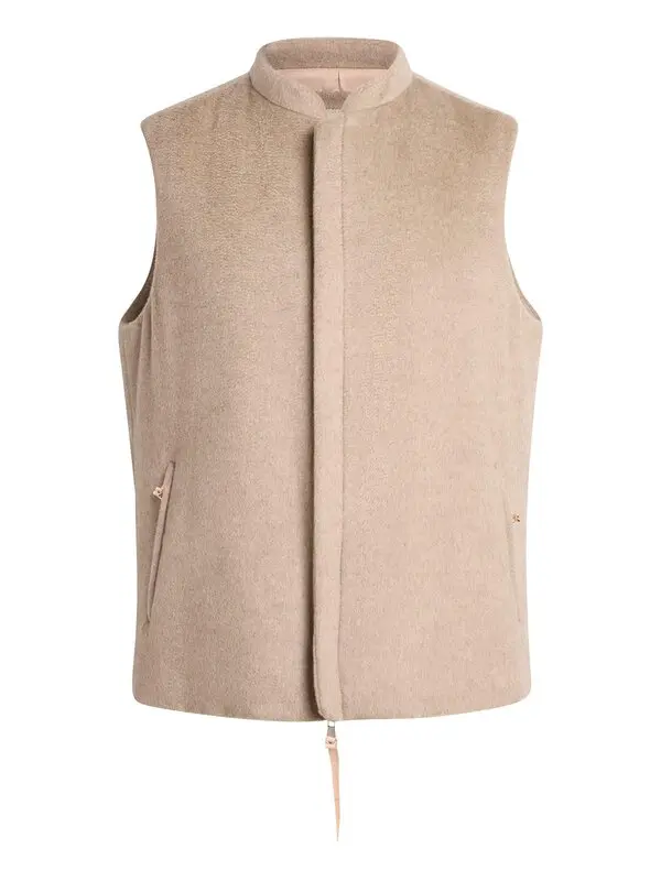 ALAN SCOTT Cashmere-blend Zibeline Gilet - Beige
