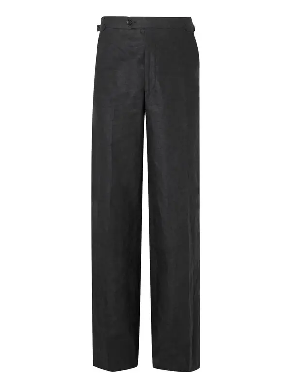 Husbands Straight-leg Virgin Wool Trousers - Black