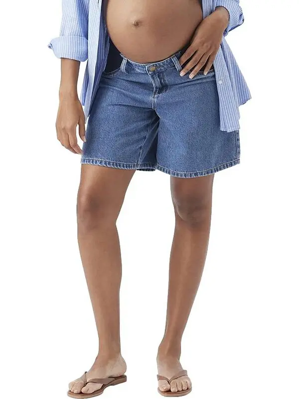 RIPE MATERNITY Dion Denim Short - Classic Wash