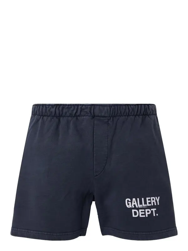 GALLERY DEPT. Zuma Straight-leg Logo-print Cotton-jersey Shorts - Black