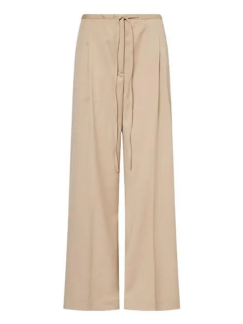 ROHE FRAMES Wide-leg Wool Trousers - Beige