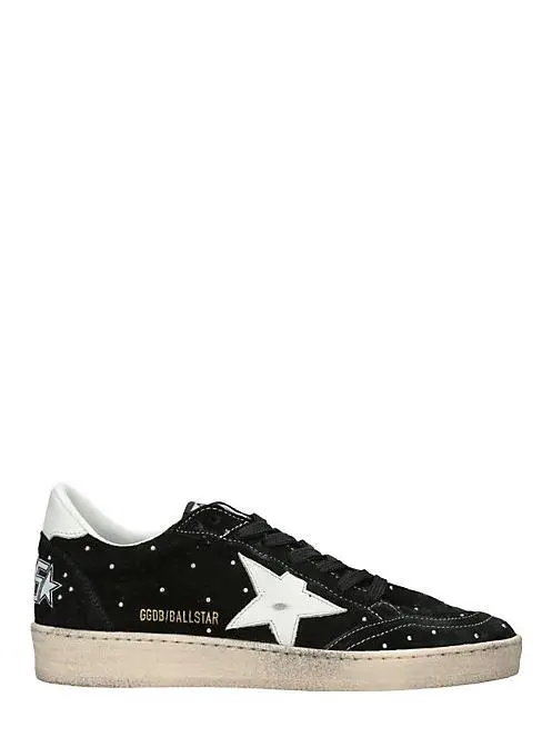 GOLDEN GOOSE Ball Star 90415 Suede Trainers - Blk/white