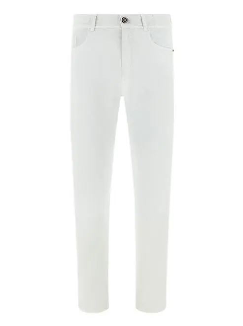 Boggi Milano Garment-dyed Straight-leg Denim-blend Jeans - Ice