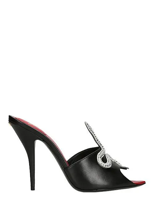 Valentino Garavani Coeur Vipère Leather Heeled Sandals - Blk/other