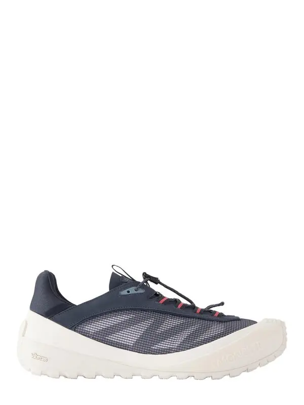 Moncler Trailgrip Lp Leather-trimmed Mesh Sneakers - Blue
