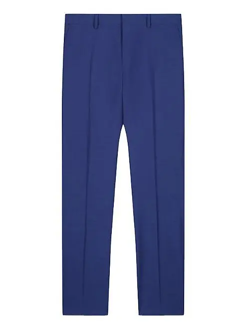 The Kooples Slim-leg Wool Trousers With Centre Crease - Blue
