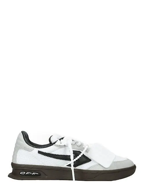 Off-White End Of Play Woven And Suede Trainers - White/blk