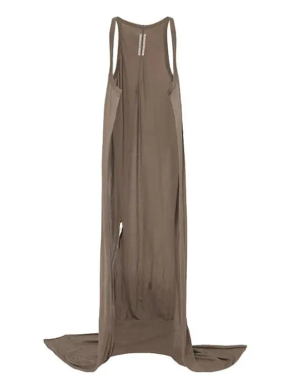 Rick Owens Sliced Pony Cotton Maxi Tank Top - Dust