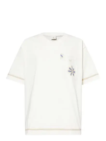 CHE Daisel Embroidered Cotton T-shirt - Ivory