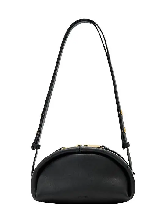 ALLSAINTS Rosalie Curved Leather Cross-body Bag - Black