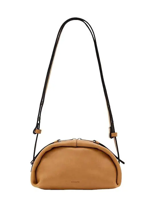 ALLSAINTS Rosalie Curved Leather Cross-body Bag - Toffee Brown