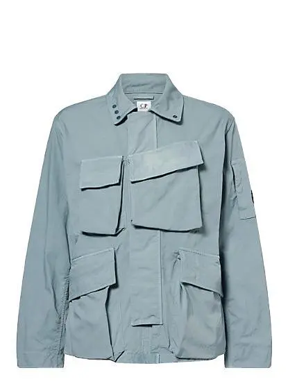 C.P. COMPANY Lens Patch-pocket Woven Jacket - Silver Blue