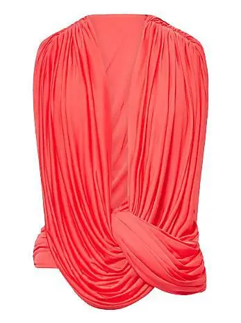 Christopher Esber Ripple Drape Jersey Top - Watermelon