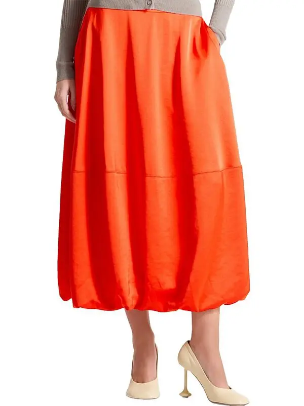 SAINT ART Montrose Bubble Midi Skirt - Mandarin