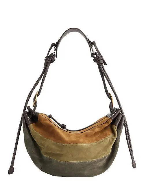 Isabel Marant Maia Medium Suede Shoulder Bag - Multicolor Khaki