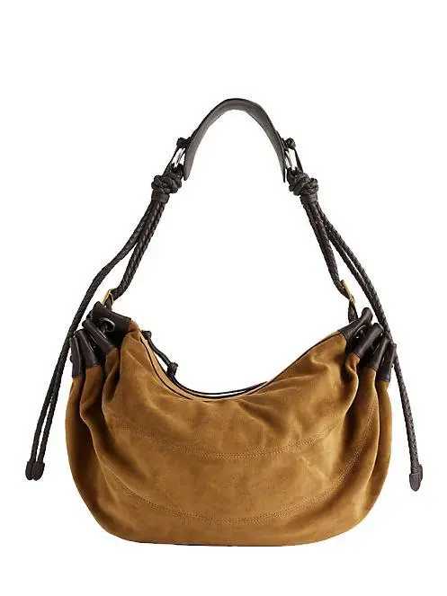 Isabel Marant Maia Large Suede Shoulder Bag - Taupe