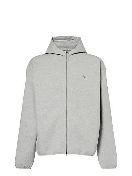 247 BY REPRESENT Numbers Zip-up Cotton-jersey Hoody - Grey Marl