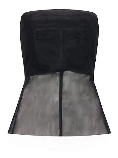 Rick Owens Sheer Mesh Bustier Top - Black