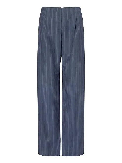 Christopher Esber Pinstripe Wool Trousers - Blue Lilac Pinstripe