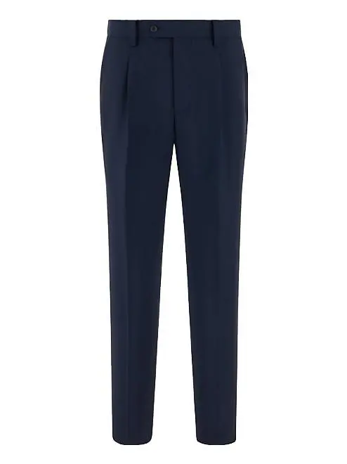 Boggi Milano Regular-fit Straight-leg Wool And Mohair Trousers - Navy Blue