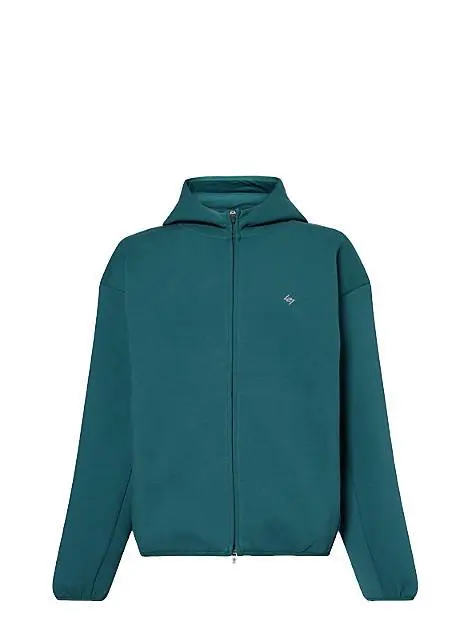247 BY REPRESENT Numbers Zip-up Cotton-jersey Hoody - Teal