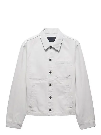 Prada Chest-pocket Bleached Denim Jacket - Light Blue