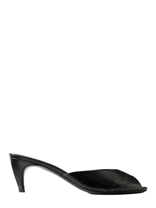 JUDE Leather Mules - Black