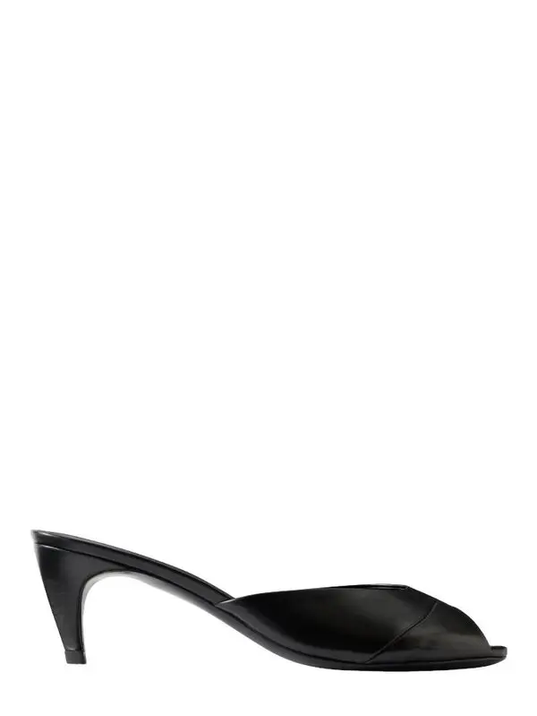 JUDE Leather Mules - Black