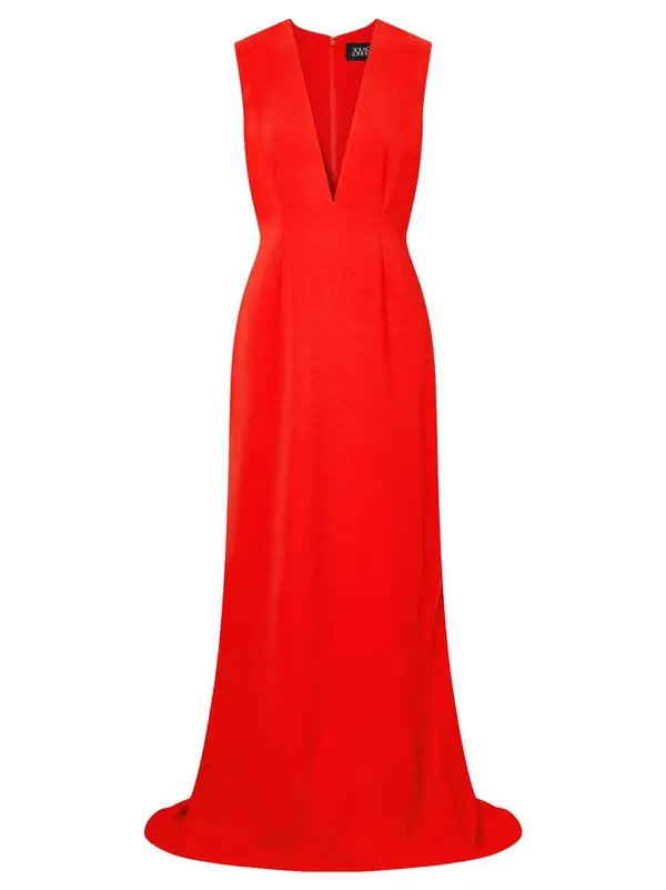 Solace London Althea Crepe Gown - Red