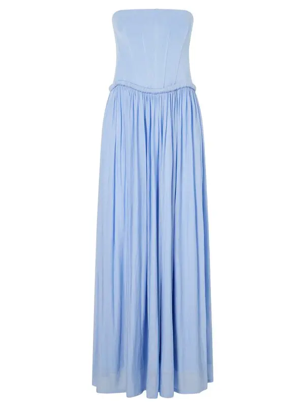 Simkhai Adalys Gathered Bustier Maxi Dress - Blue