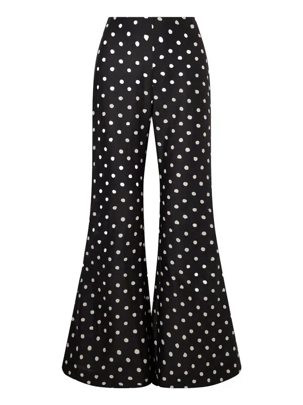Alix Of Bohemia Farah Polka-dot Flared Pants - Black