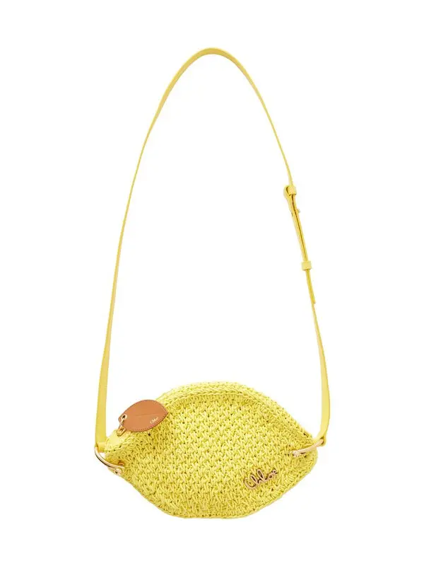 Chloé Tropicus Embellished Woven Shoulder Bag - Yellow