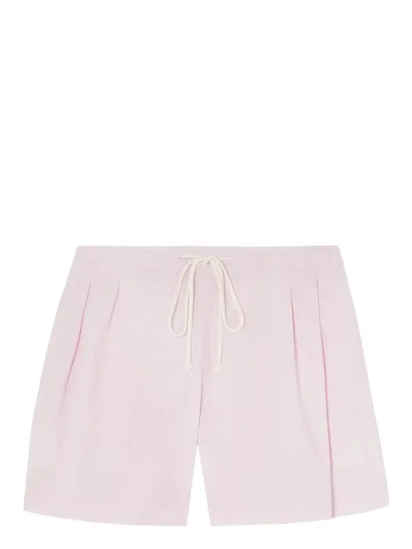 Maria Mcmanus Rope-trimmed Pleated Poplin Shorts - Pink