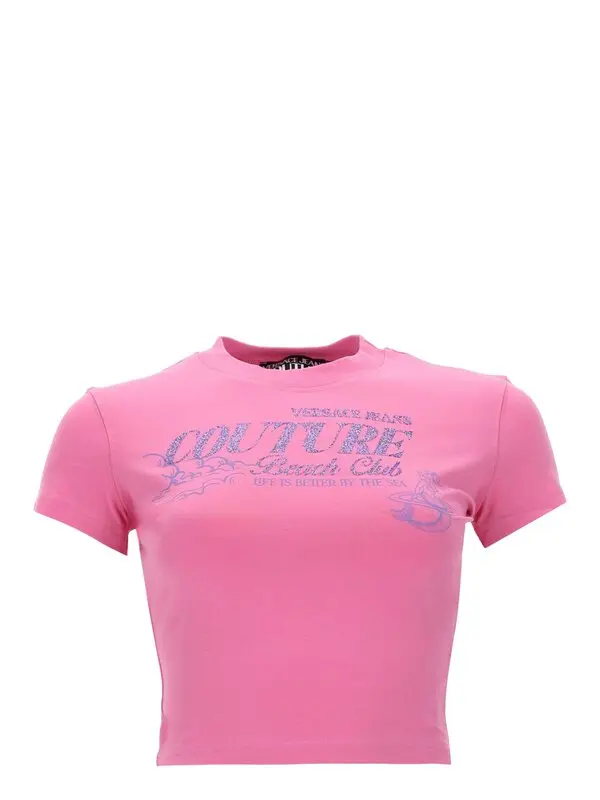 Versace Glitter Logo T-shirt - Pink