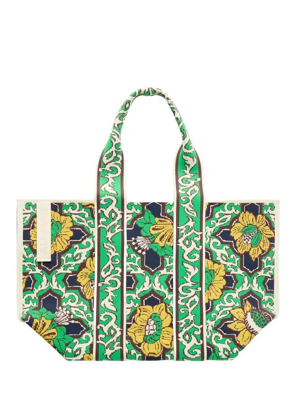 ALEMAIS Liana Recycled Jacquard-knit Tote - Green