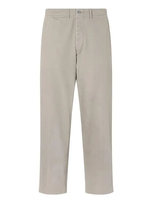 A.PRESSE Vintage Straight-leg Cotton Chinos - Gray