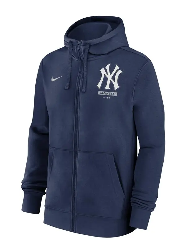 Nike New York Yankees Lockup Mlb Full-zip Hoodie - Blue
