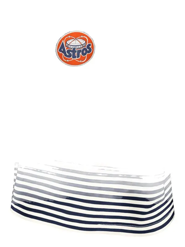 Nike Houston Astros Cooperstown Logo Striped Mlb Cropped T-shirt - Blue