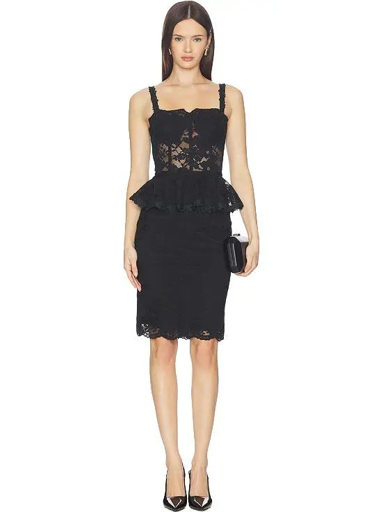 Generation Love Angelique Mesh Lace Dress - Black