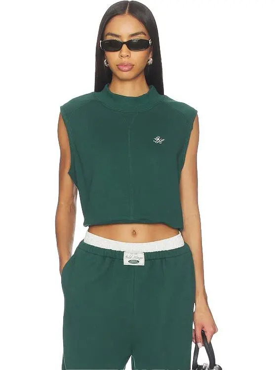 GOLD HINGE Mock Neck Sleeveless Top - Hunter Green