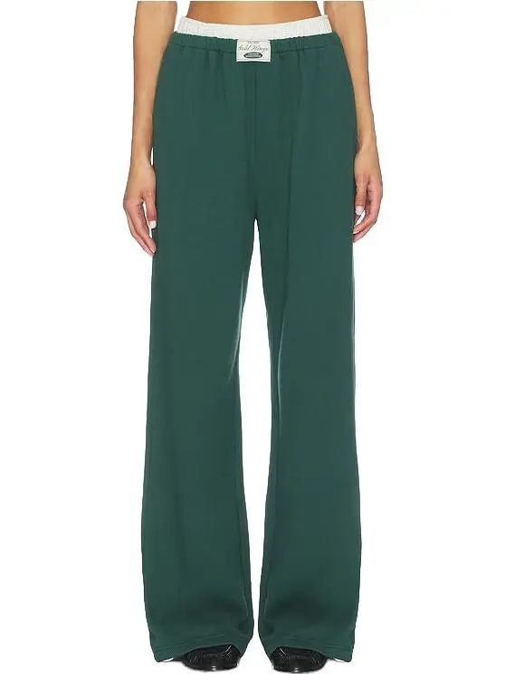 GOLD HINGE Wide Leg Fleece Sweatpant - Hunter Green