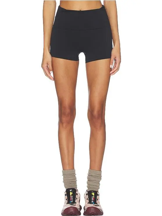 GOLD HINGE Essential Foldover Short - Black