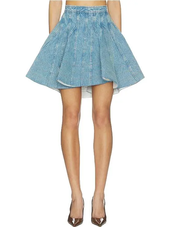 AKNVAS Kalle Denim Godet Skirt - Sky Blue Denim