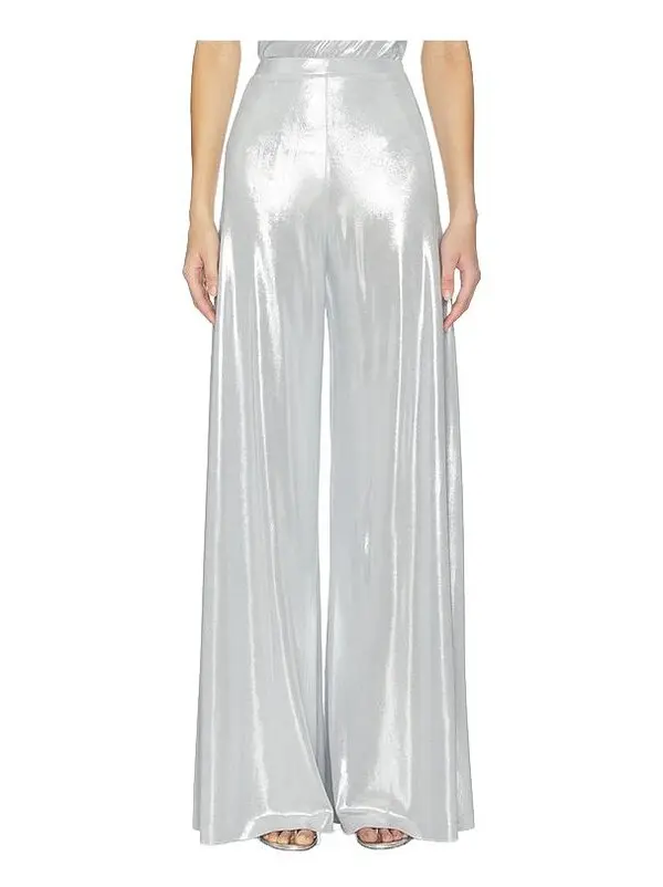 Norma Kamali Bias Pant In Metallic - Silver