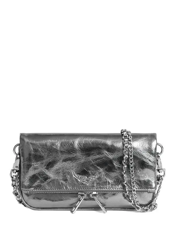 Zadig&Voltaire Rock Nano Vintage Metal Clutch - Gun