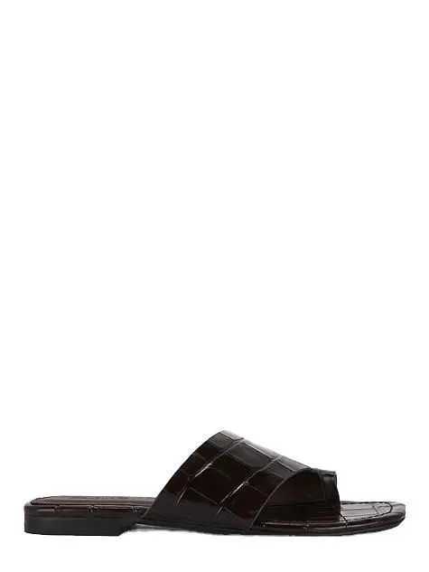 Madewell Ashton Toe Loop Slides - Coffee Bean Croc