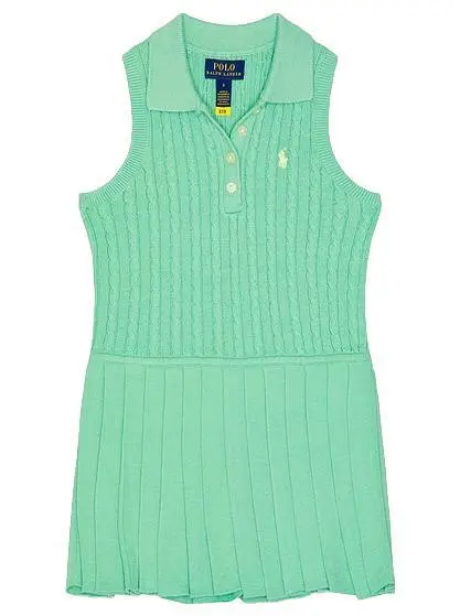 Polo Ralph Lauren Sleeveless Mini Cable Collared Dress - Celadon