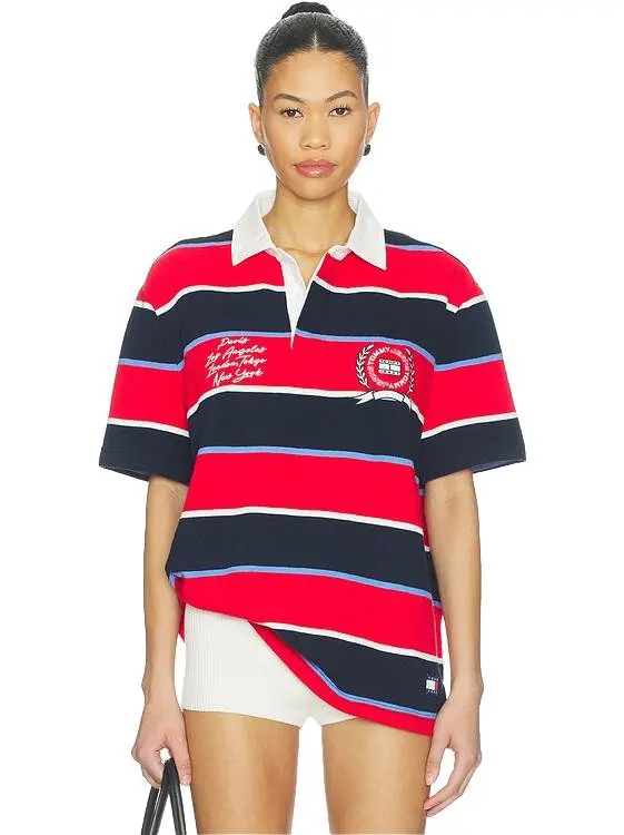 Tommy Hilfiger Relaxed Bold Stripe Rugby - Rapid Red Stripe